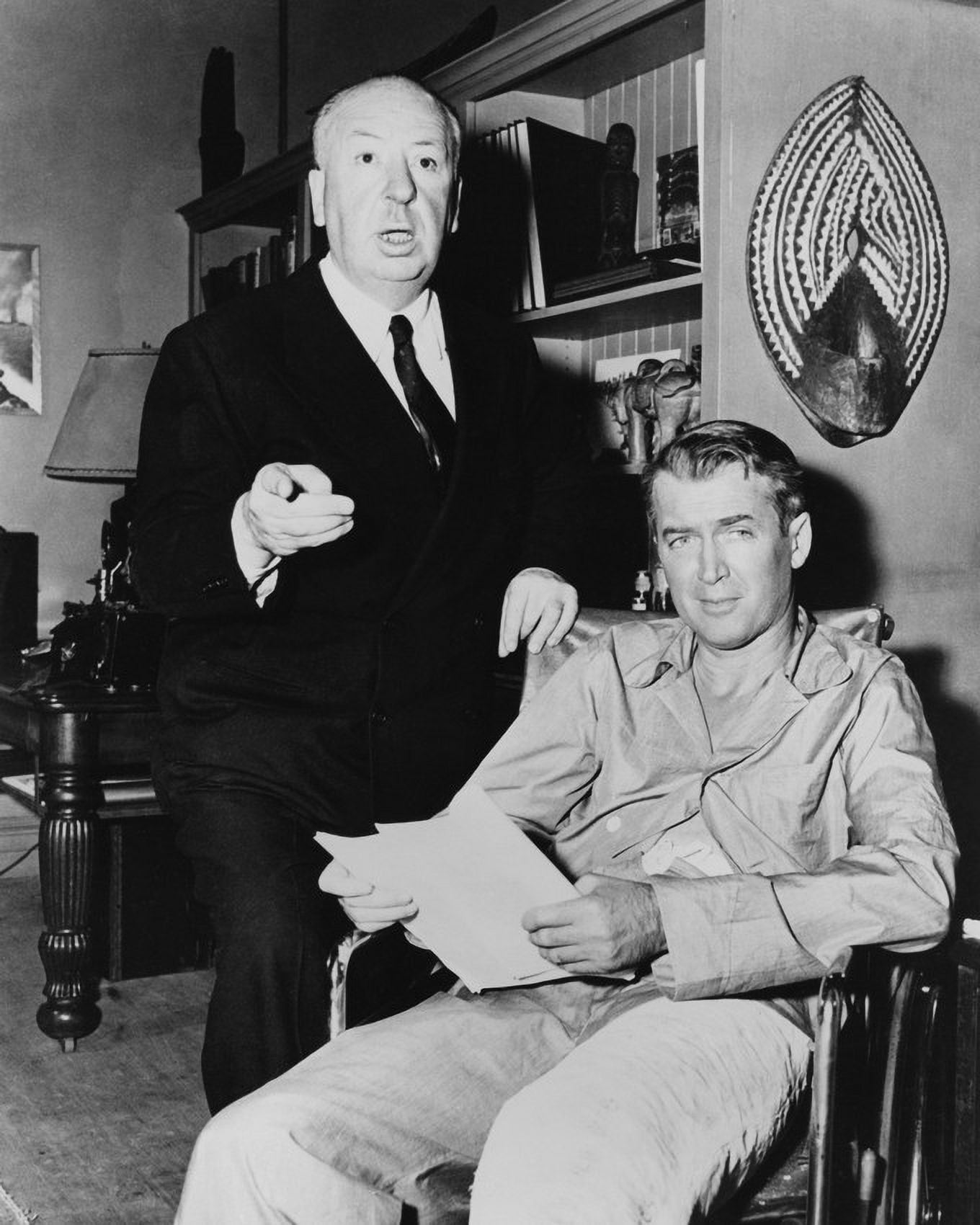 Vertigo Alfred Hitchcock James Stewart on set together 24X36 Poster ...