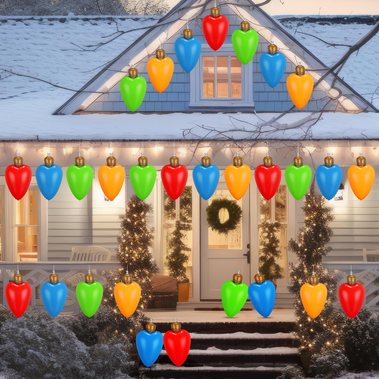 Vertintong 24 Pcs 10 Inch Inflatable Christmas Ball Decorations ...