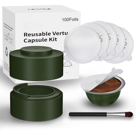 Vertuo Capsule Kit, [ALSeal EZ FIT] for Refillable Pods with 100 count ...