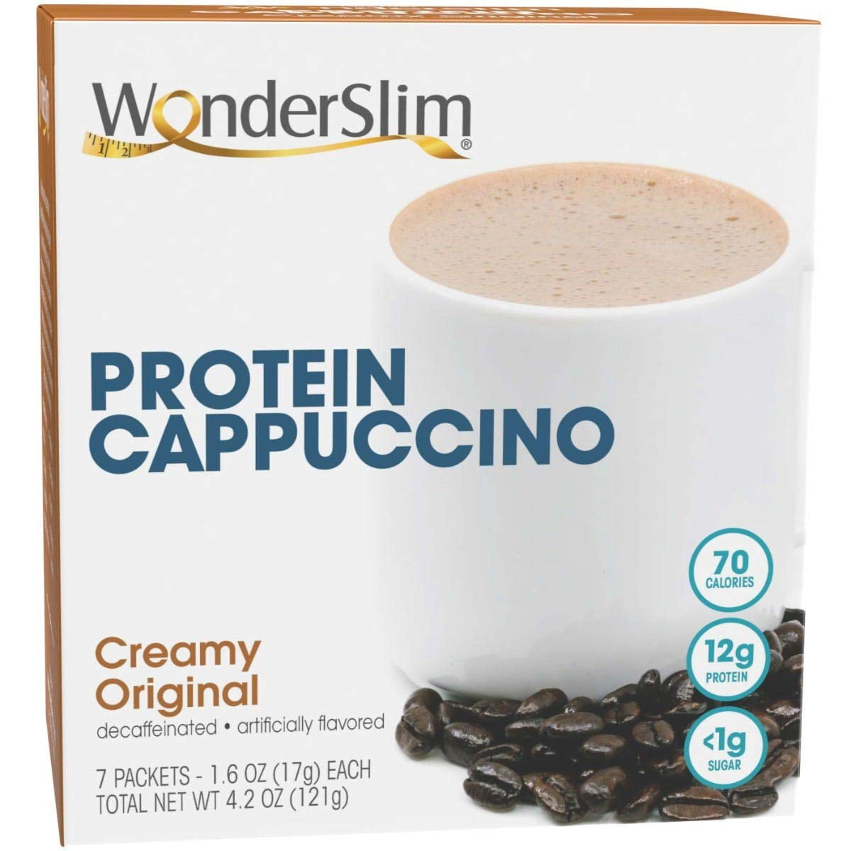 WonderSlim Protein Cappuccino, Creamy Original, Low Sugar, Gluten Free ...