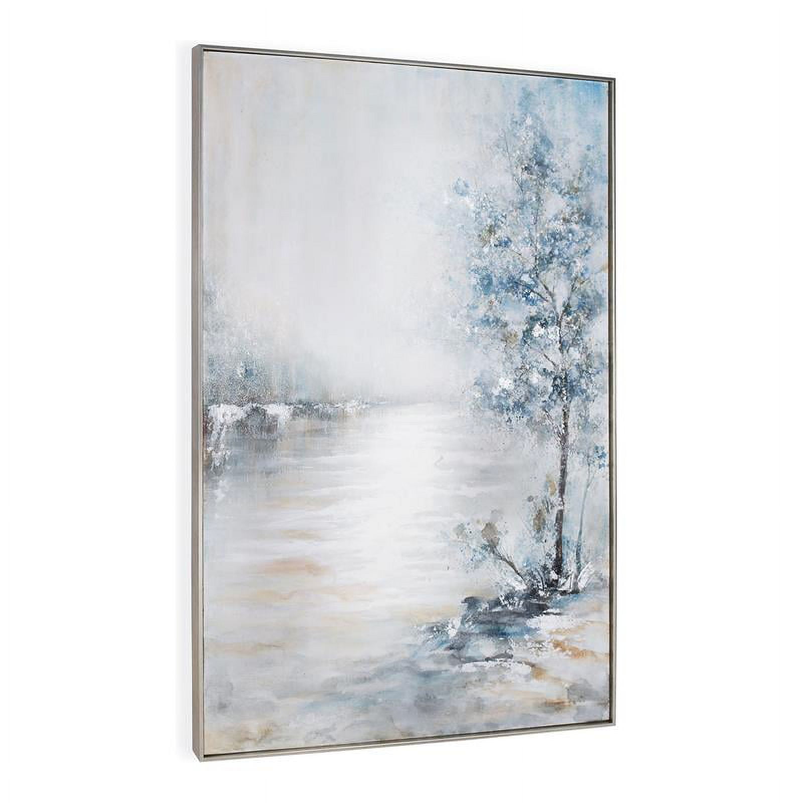 Vertuu Design Blue Meadow Hand Painted Canvas in Blue/White - Walmart.com