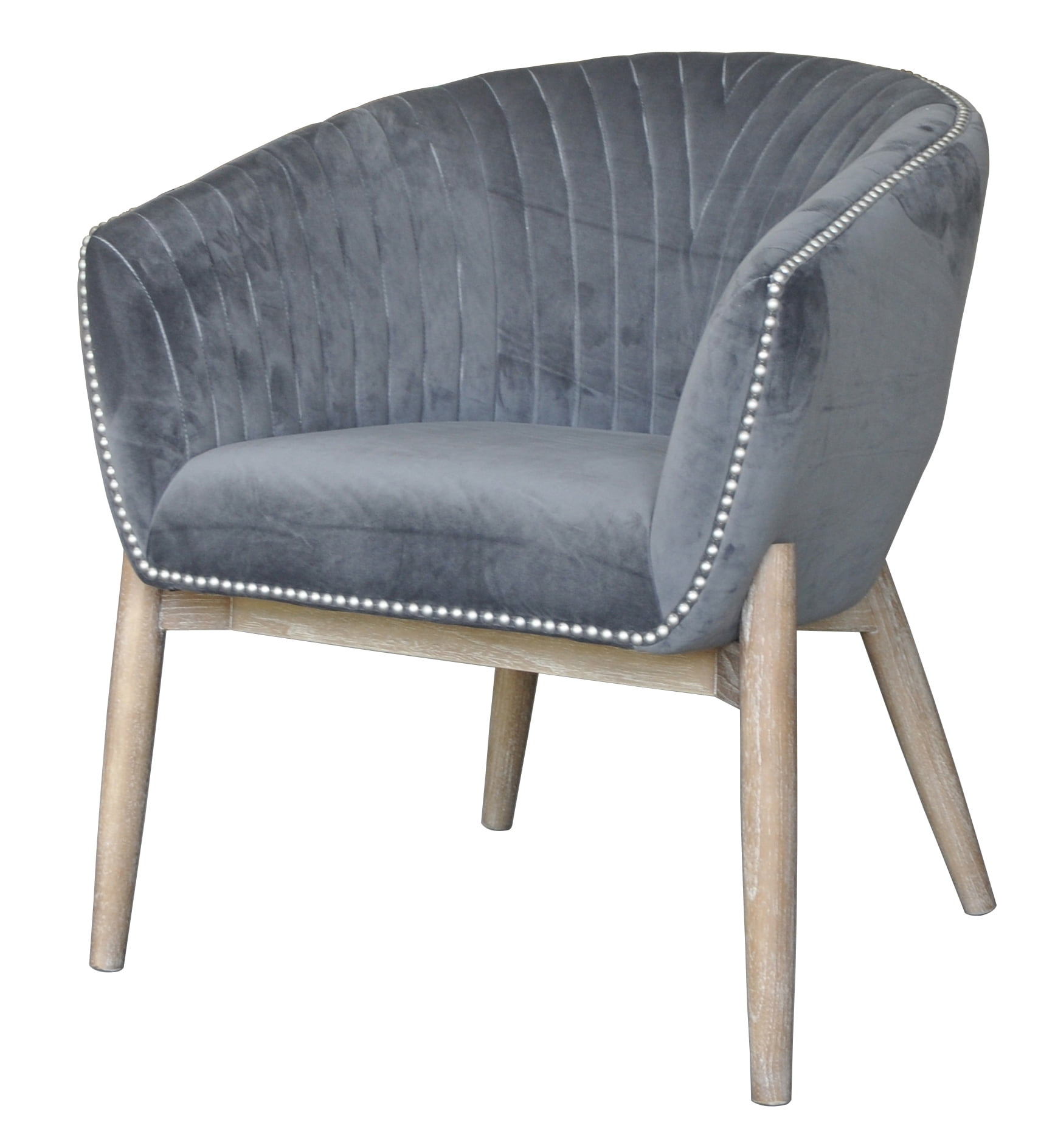 Vertuu Design Nadia Velvet Upholstered Accent Chair in Gray - Walmart.com