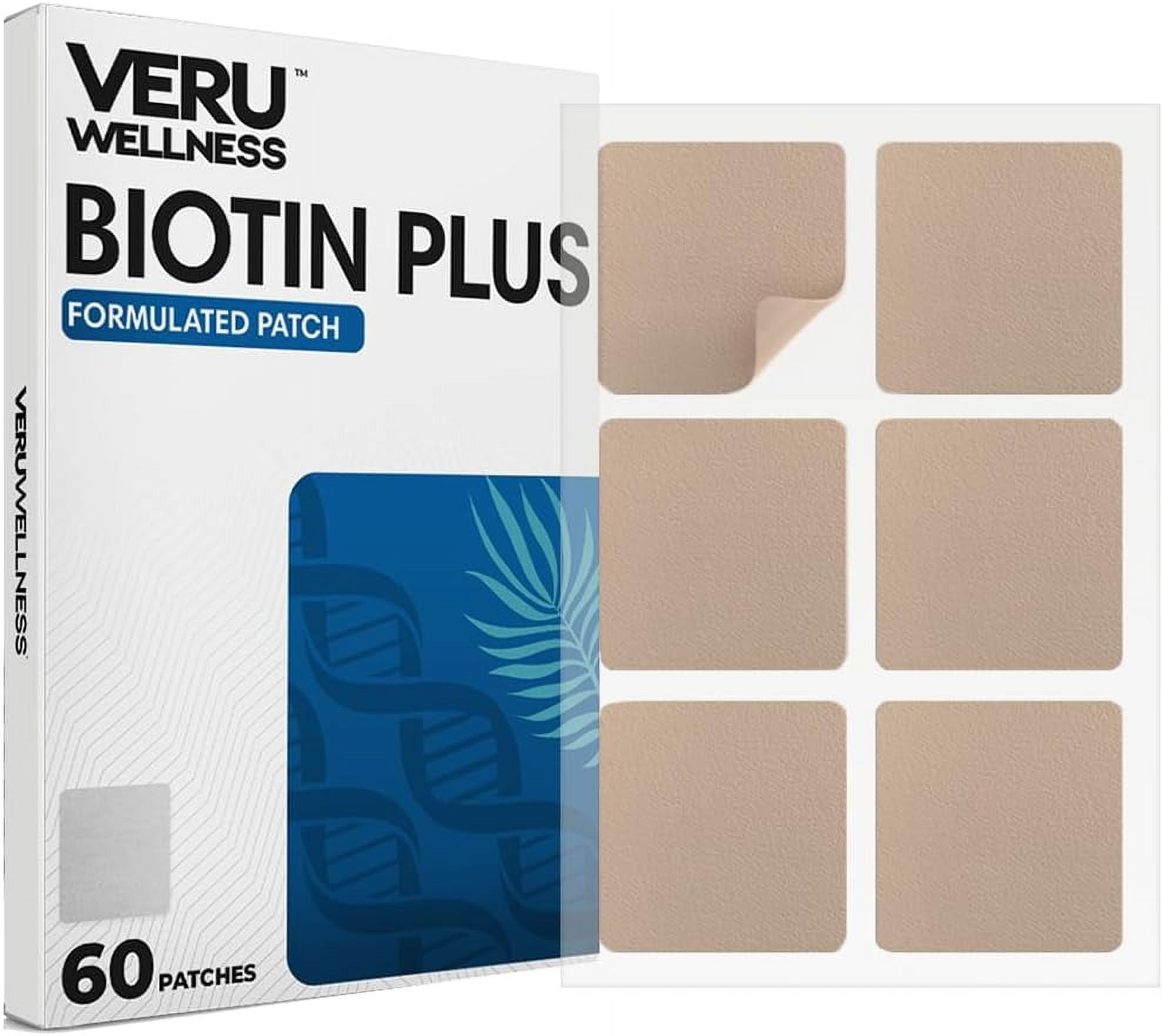 Veru Wellness Biotin Plus Daily Patch - Hair, Nail Skin Topical Patch ...