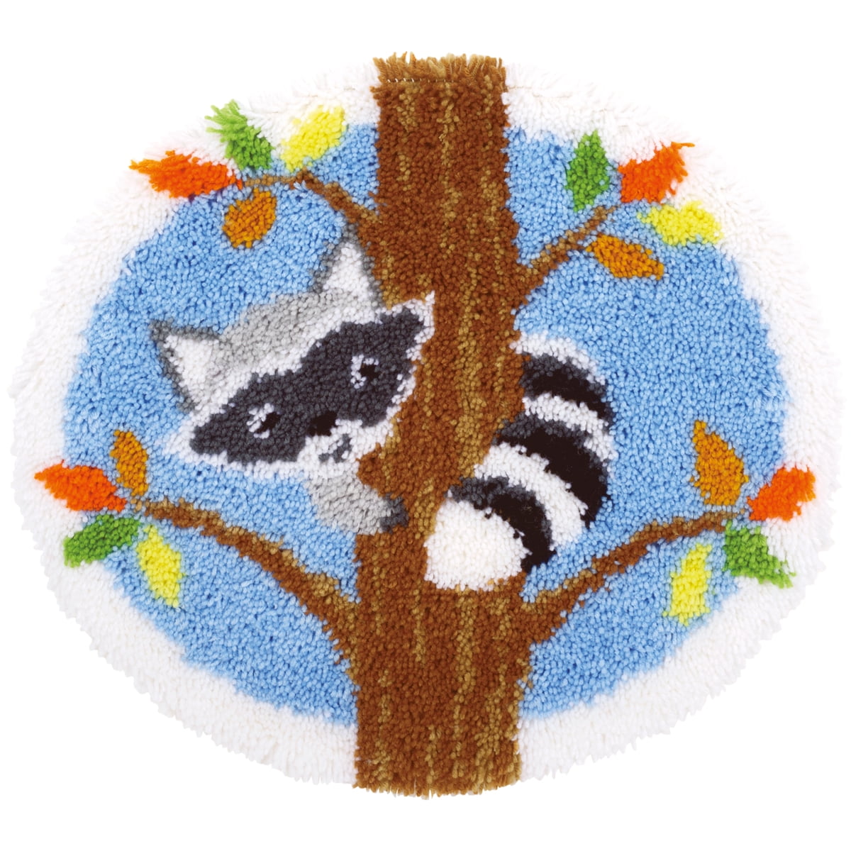 Vervaco Shaped Rug Latch Hook Kit 21.5"X20"-Raccoon In Tree - Walmart.com