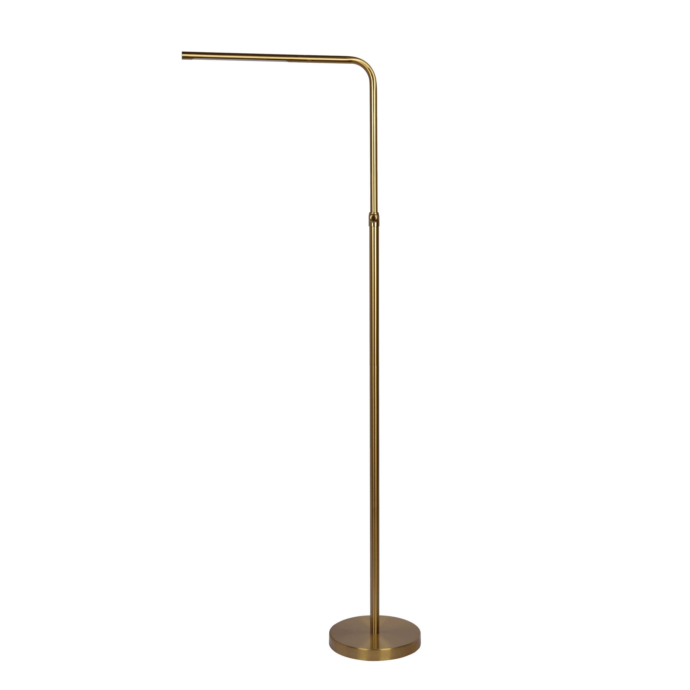 Verve Brassed Gold Floor Lamp with On/Off Switch Adjustable Led Round ...