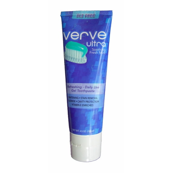 Verve Ultra Toothpaste 4.5 oz, Fluoride, Vegan, Gentle Whitening, Fresh ...