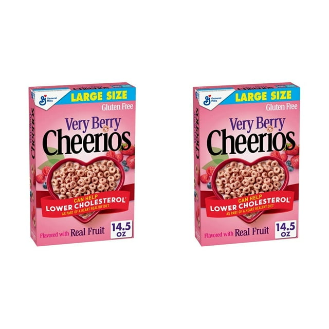 Very Berry Cheerios Breakfast Cereal, Gluten Free, 14.5 Oz Box (Pack Of ...