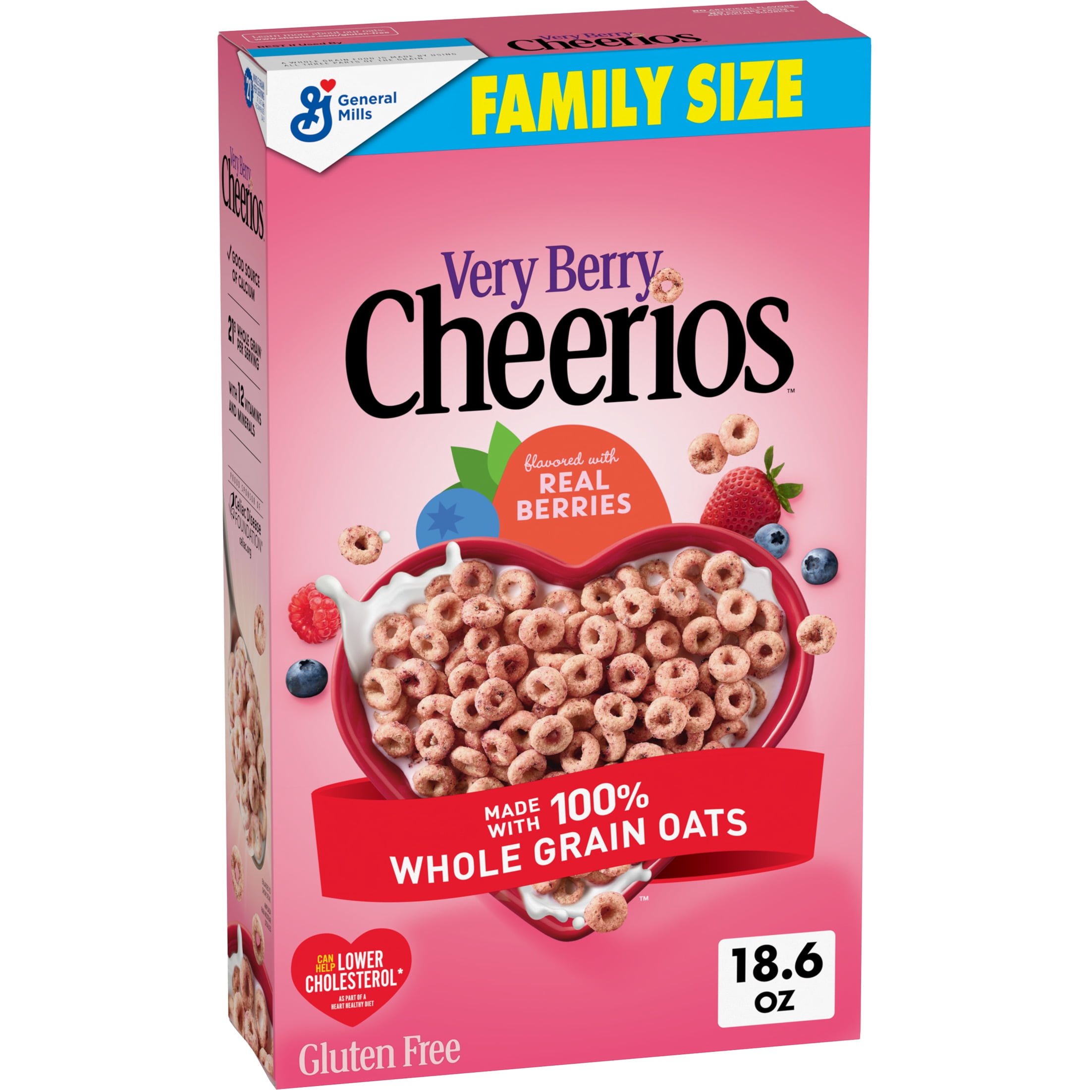 Cheerios Very Berry Gluten Free Breakfast Cereal, 18.6 oz - Walmart.com