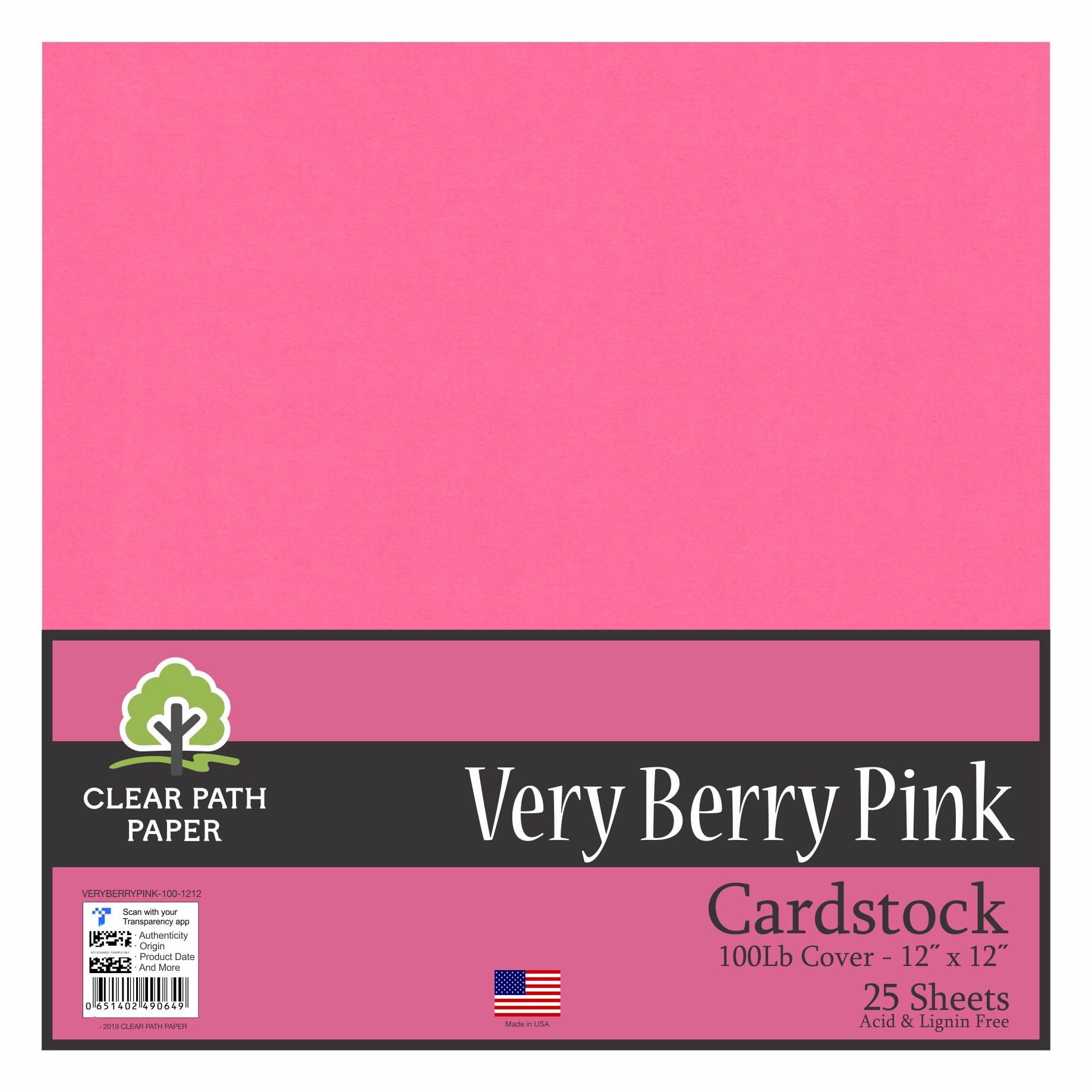 Very Berry Pink Cardstock - 12 x 12 inch - 100Lb Cover - 25 Sheets ...