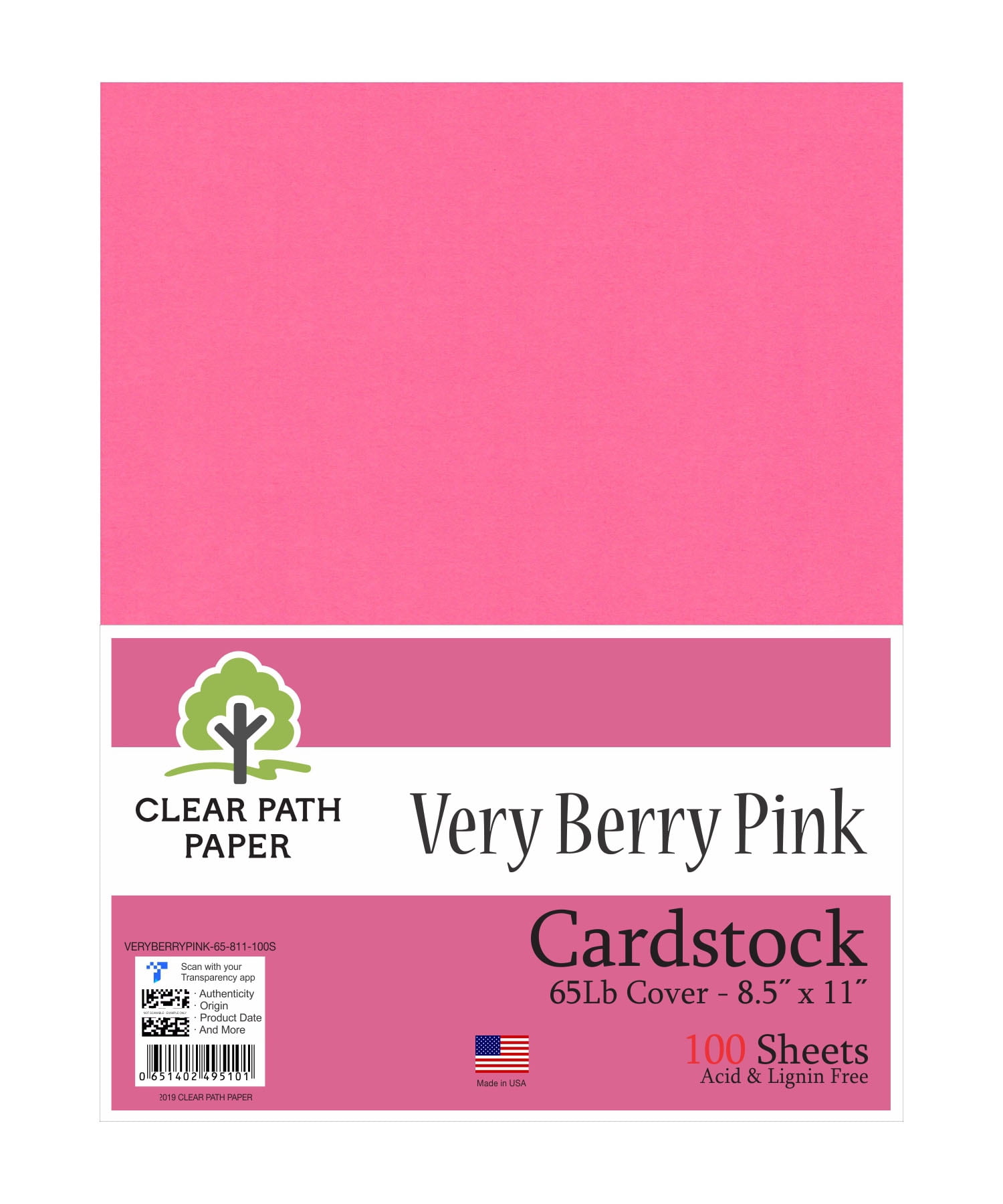 Very Berry Pink Cardstock - 8.5 x 11 inch - 65Lb Cover - 100 Sheets ...