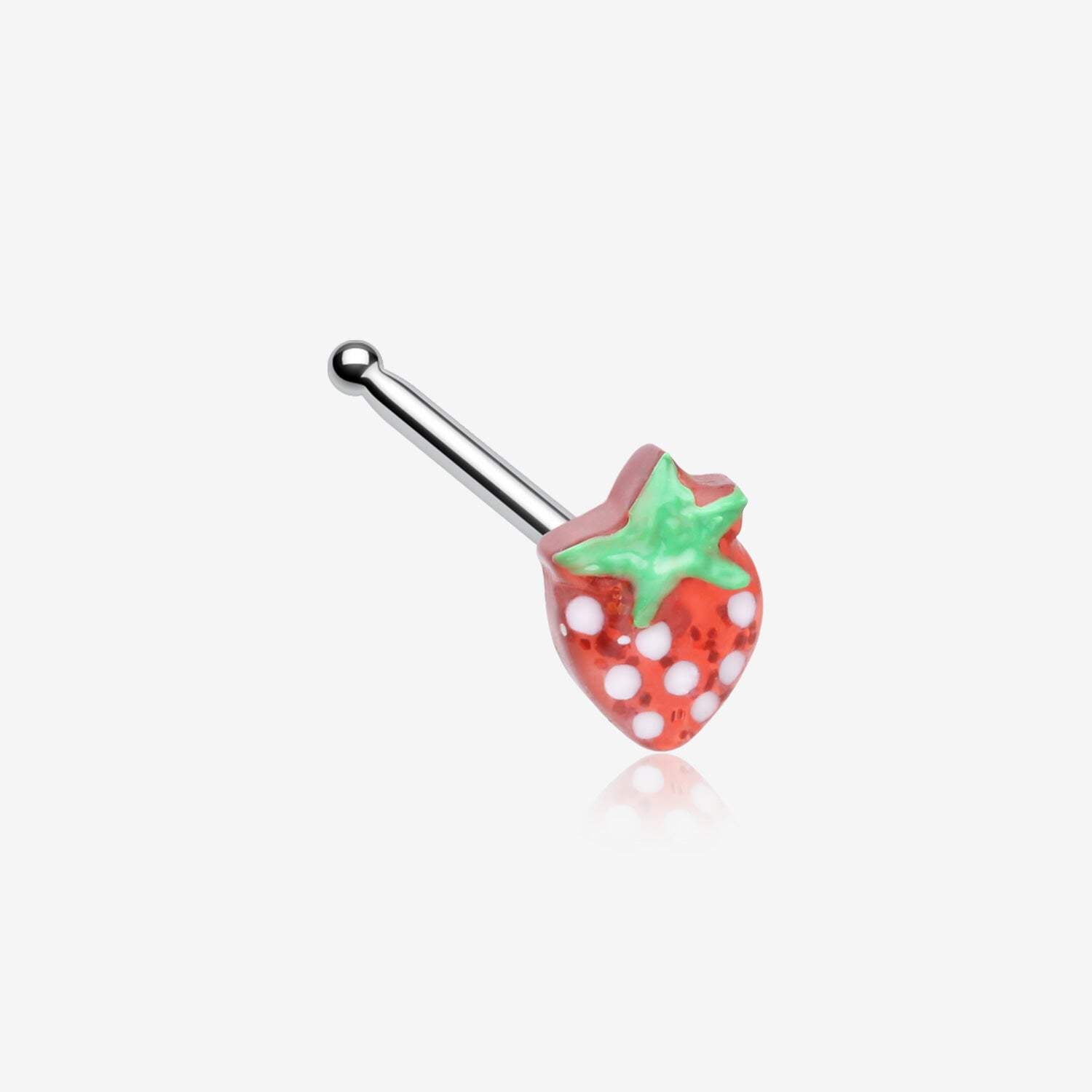 Very Berry Red Strawberry Nose Stud Ring - Walmart.com