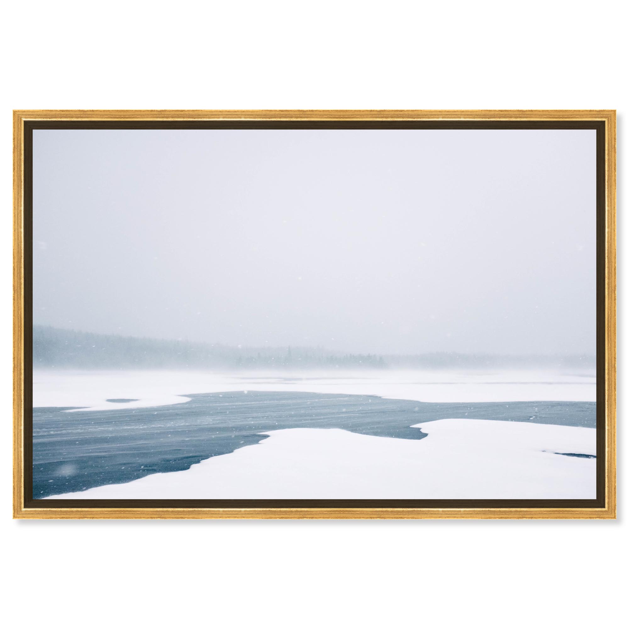 Very Cold Canvas Nature Art Prints by Notoriart, Gold Frame, 24" x 16 ...
