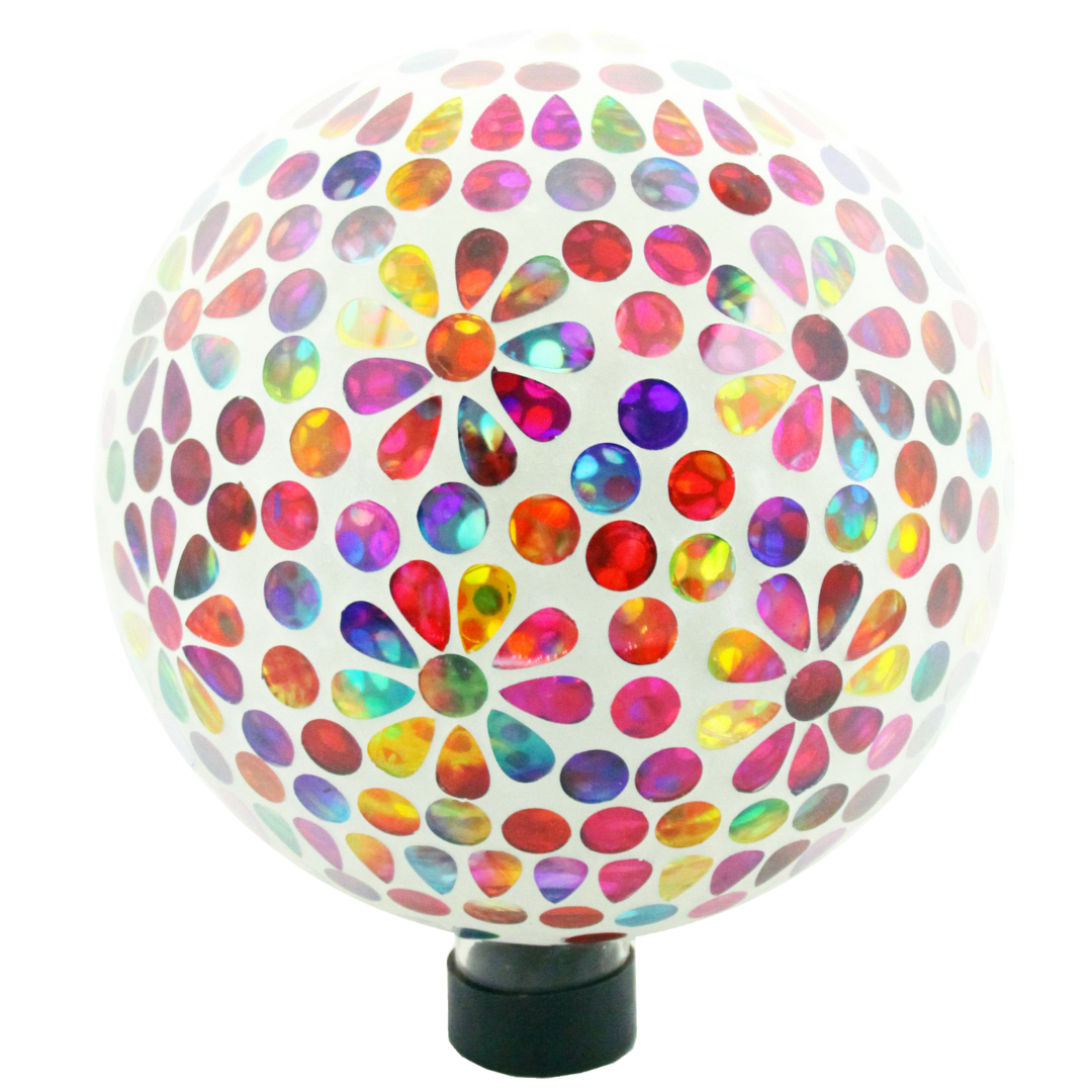 Very Cool Stuff Rainbow Flower Tile Gazing Globe, 10 inches ...