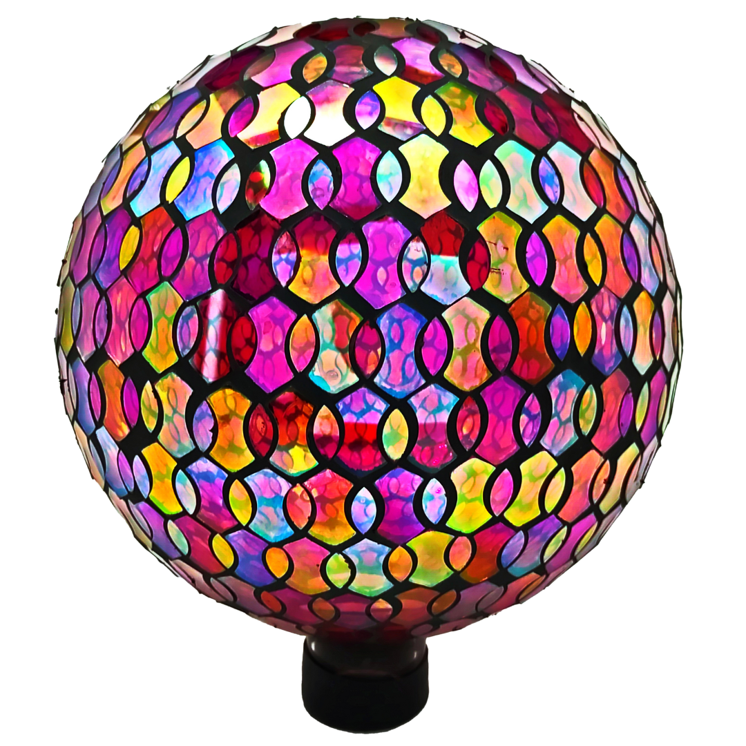 Very Cool Stuff Red Geometric Tile Gazing Globe, 10 inches ...
