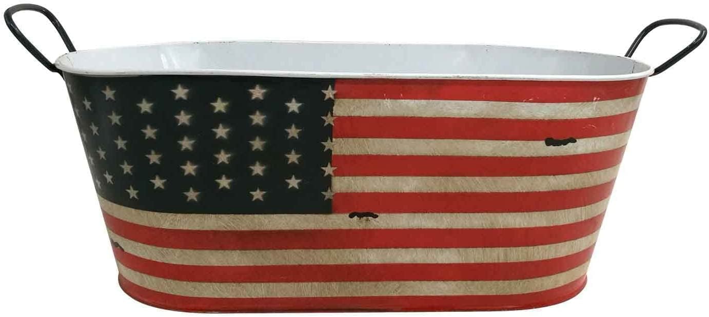 Very Cool Stuff Stars & Stripes Oval Planter, 17-Inch Length - Walmart.com