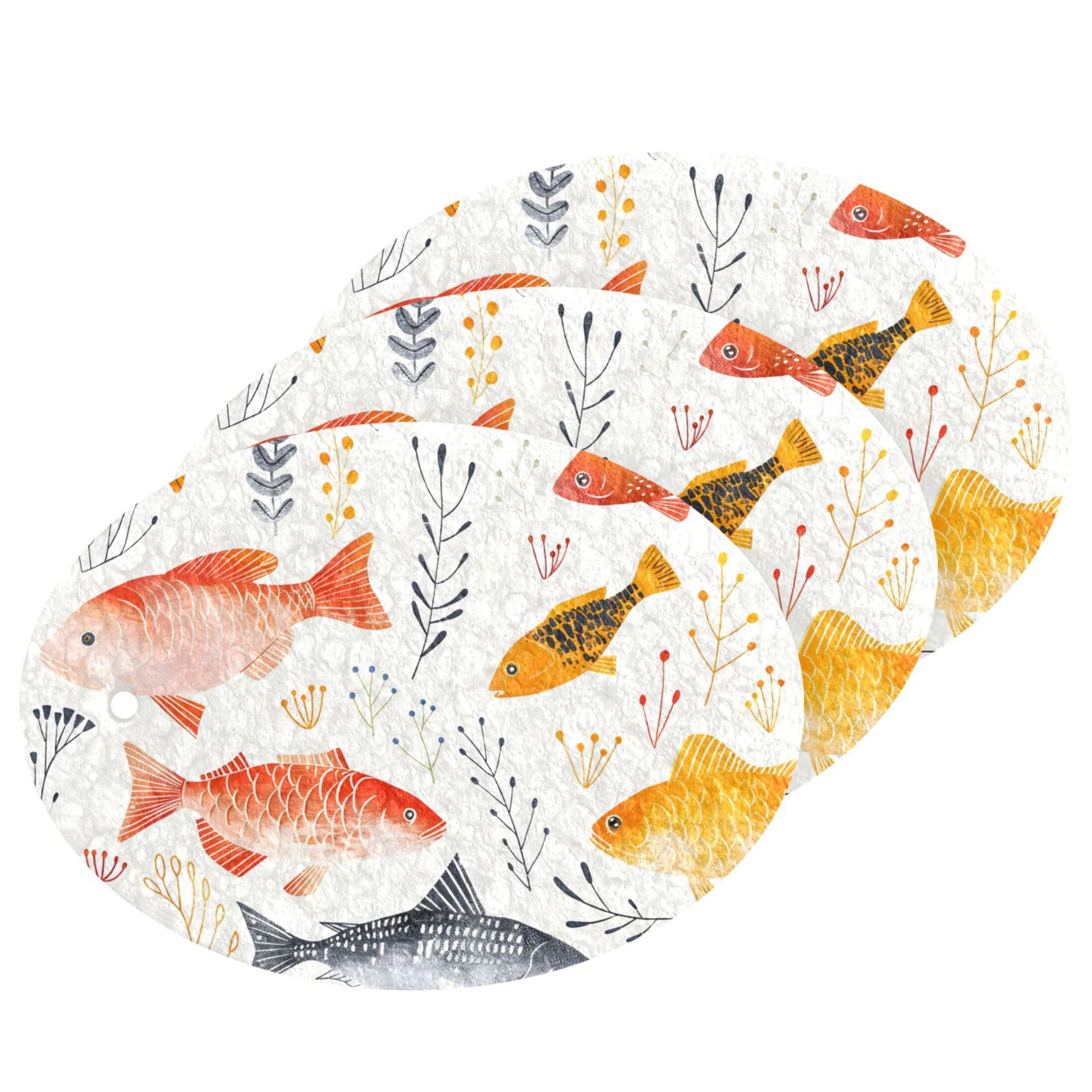 Very Cute Fish 3 Dish Sponges Bulk Delicate Clean Non Scratch ...