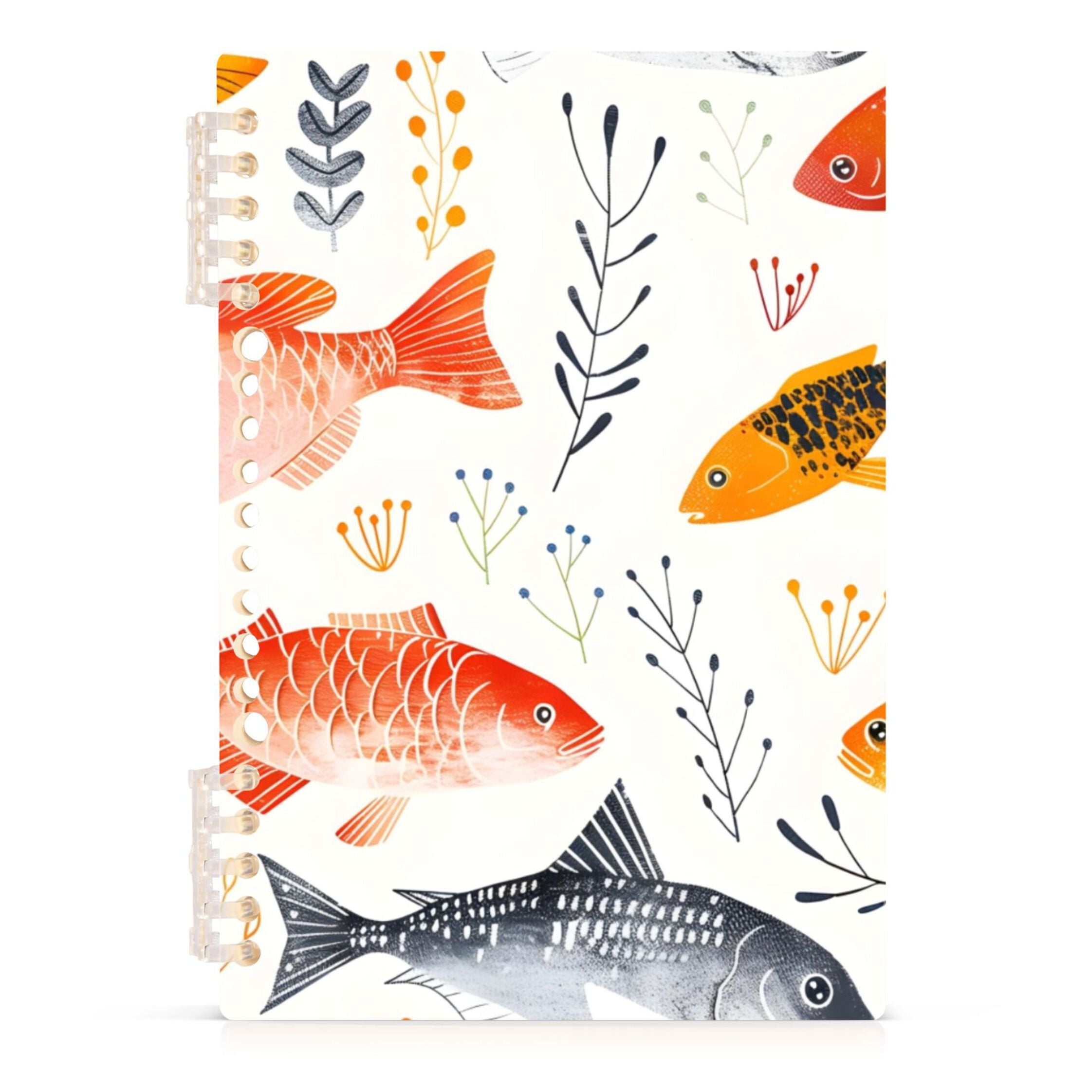 Very Cute Fish Ring Binder Notebook Journey Note Diary College Ruled ...