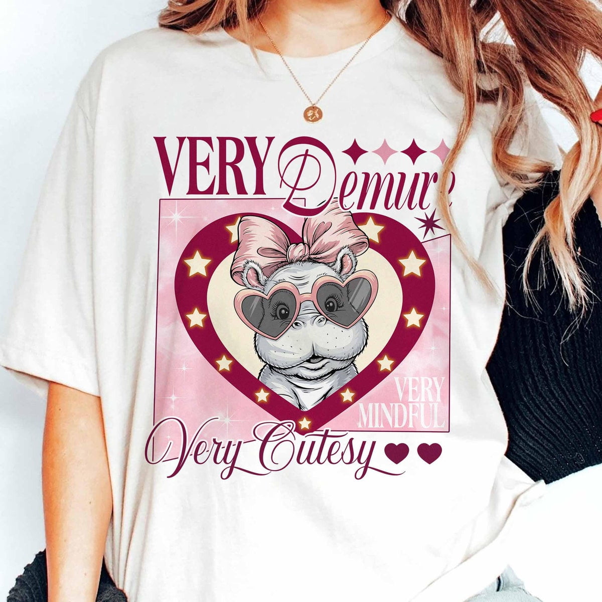 Very Demure Very Mindful Very Cutesy Moodeng Inspired Shirt, Pink Moo ...