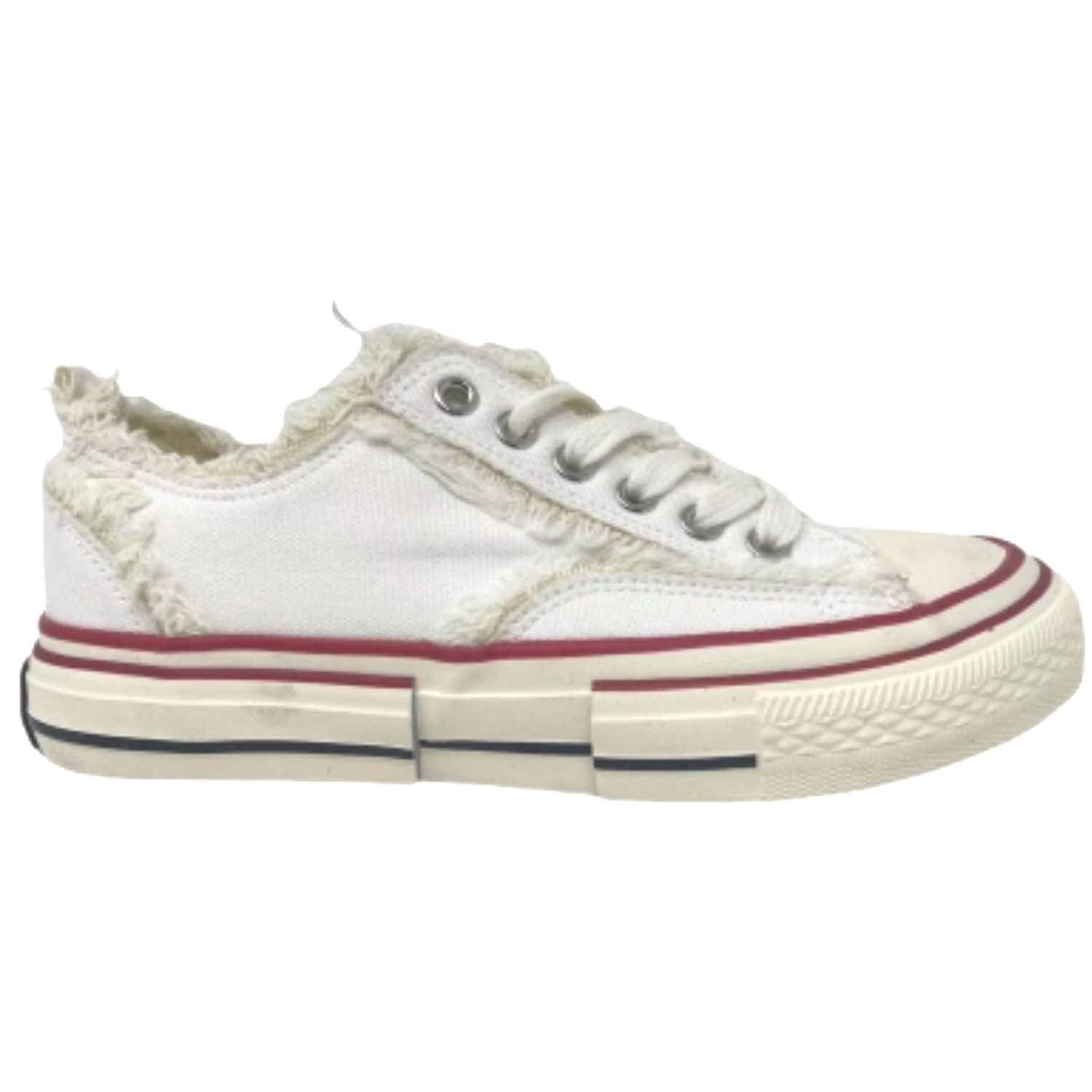 Very G Women's Dako Frayed Detail Lace-up Fashion Athletic Sneaker Shoe ...