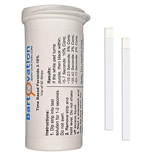 Very High Level Hydrogen Peroxide H2O2 Test Strips, 2-10%, Time Based ...