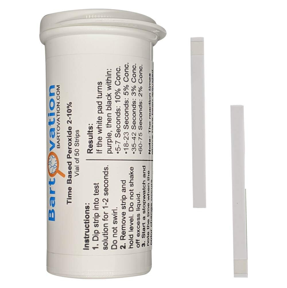 Very High Level Hydrogen Peroxide H2O2 Test Strips, 2-10%, Time Based ...