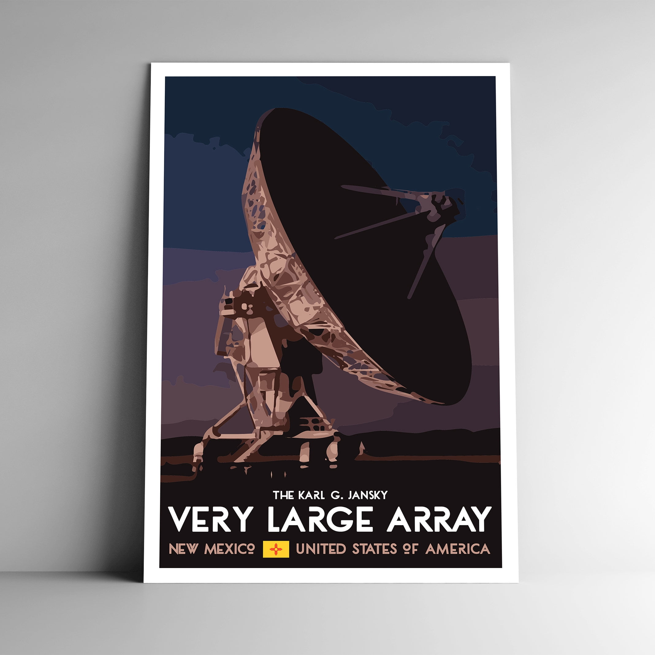 Very Large Array Vintage Travel Poster / Postcard WPA Style Retro Art ...