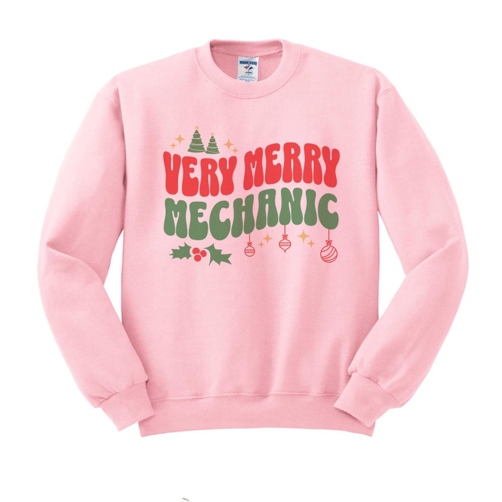 Very Merry Mechanic Sweatshirt Unisex Large Pink - Walmart.com