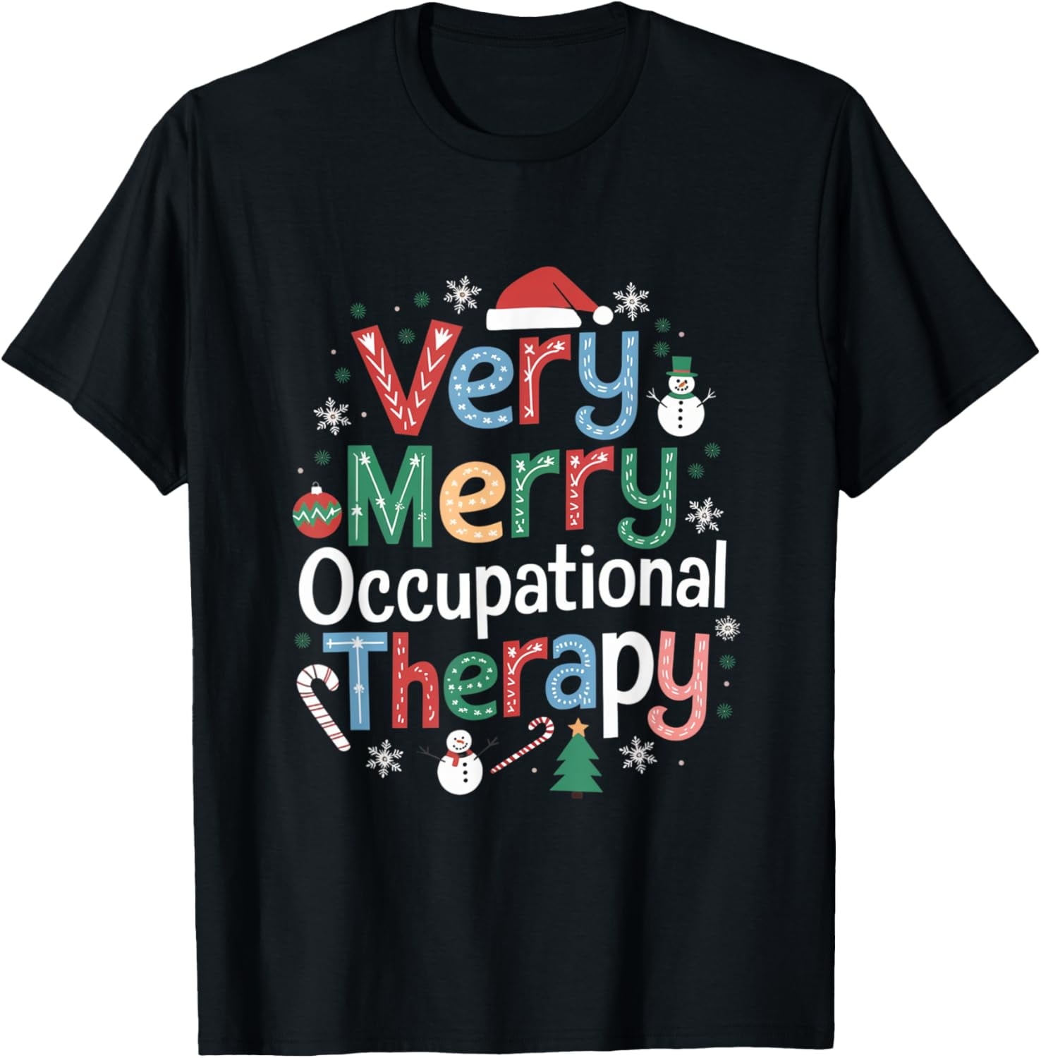 Very Merry Occupational Therapy Funny OT Squad Christmas T-Shirt ...