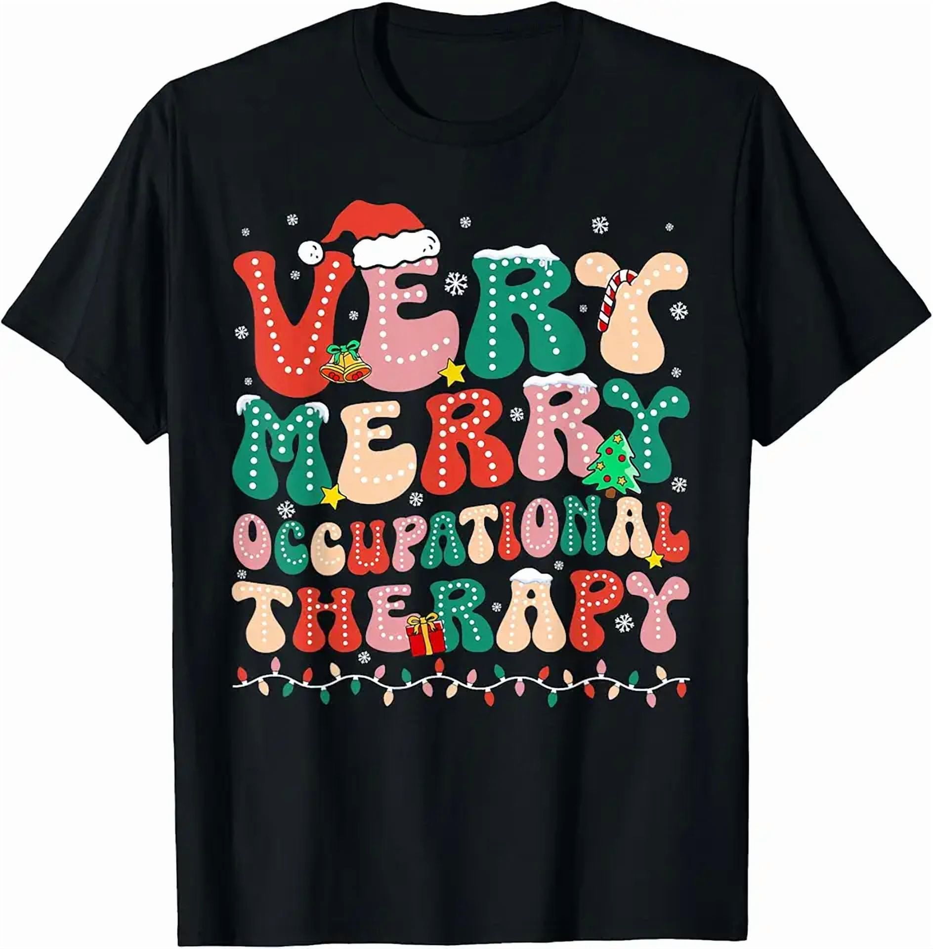 Very Merry Occupational Therapy Groovy OT Squad Christmas T-Shirt ...