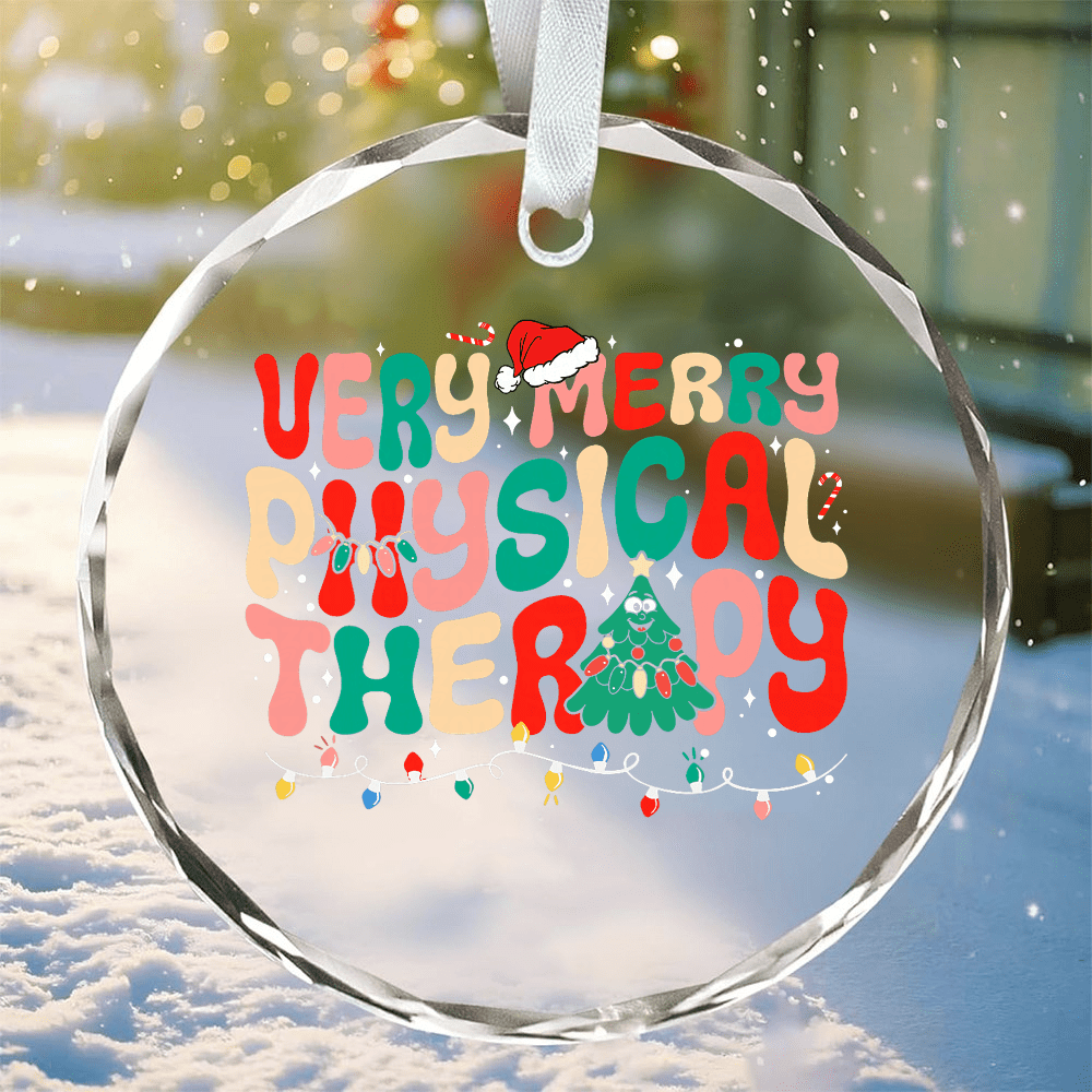Very Merry Physical Therapy Ornament Home Decoration, Crystal Glass ...