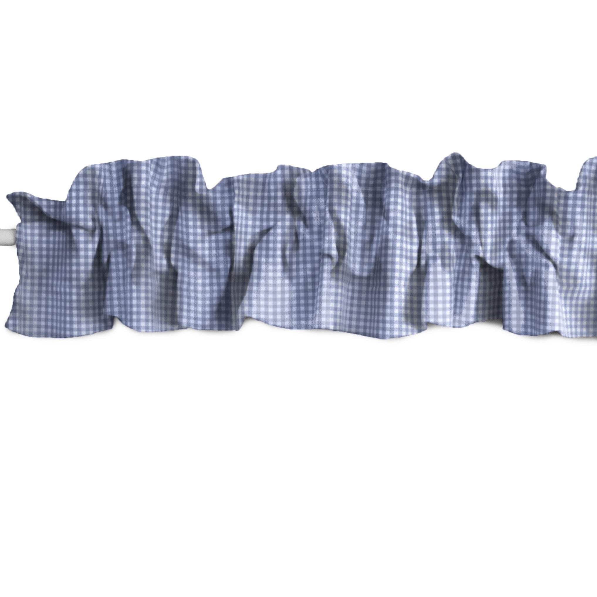 Very Small Gingham 1/8th Checkered Cotton Curtain Sleeve Topper Window ...