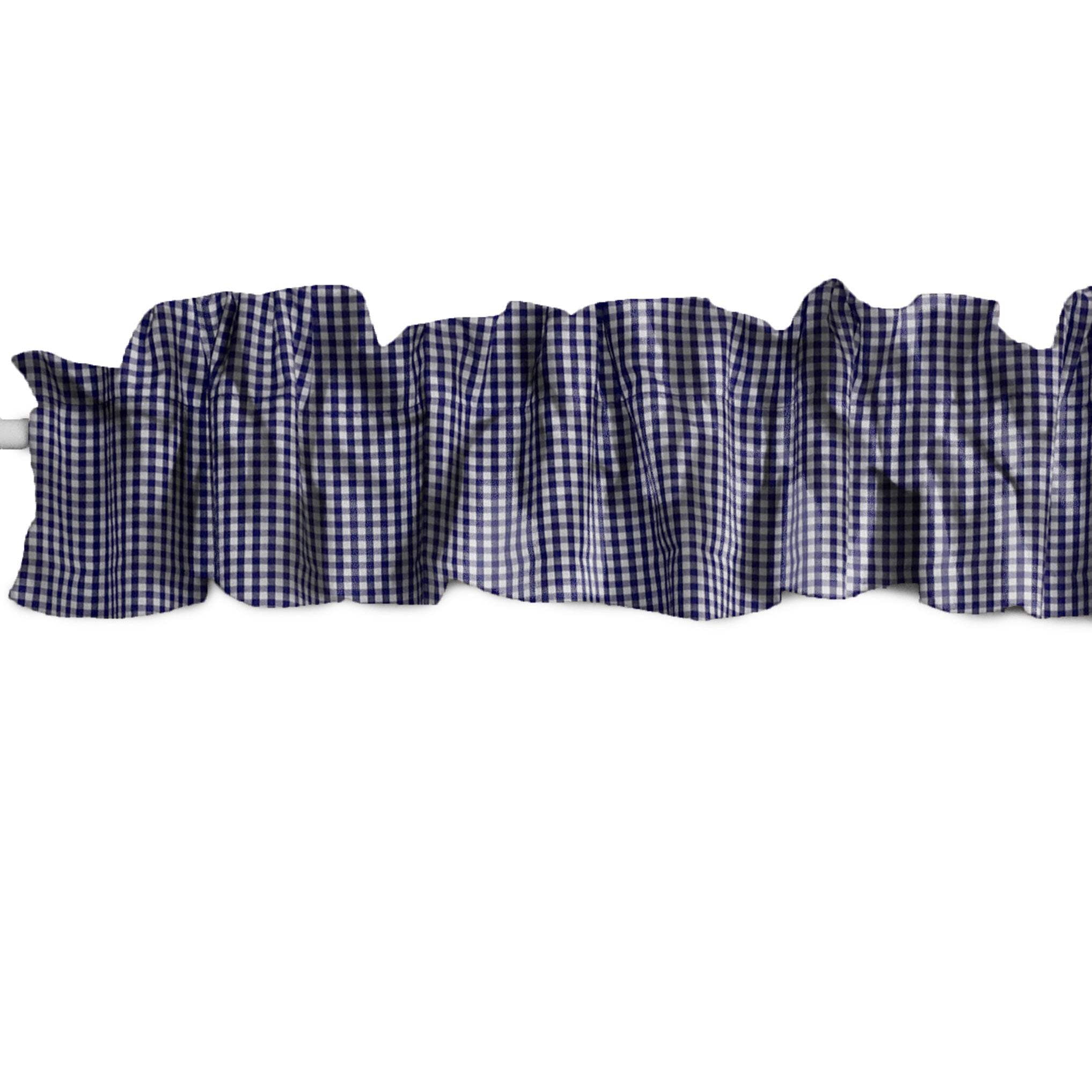 Very Small Gingham 1/8th Checkered Cotton Curtain Sleeve Topper Window ...