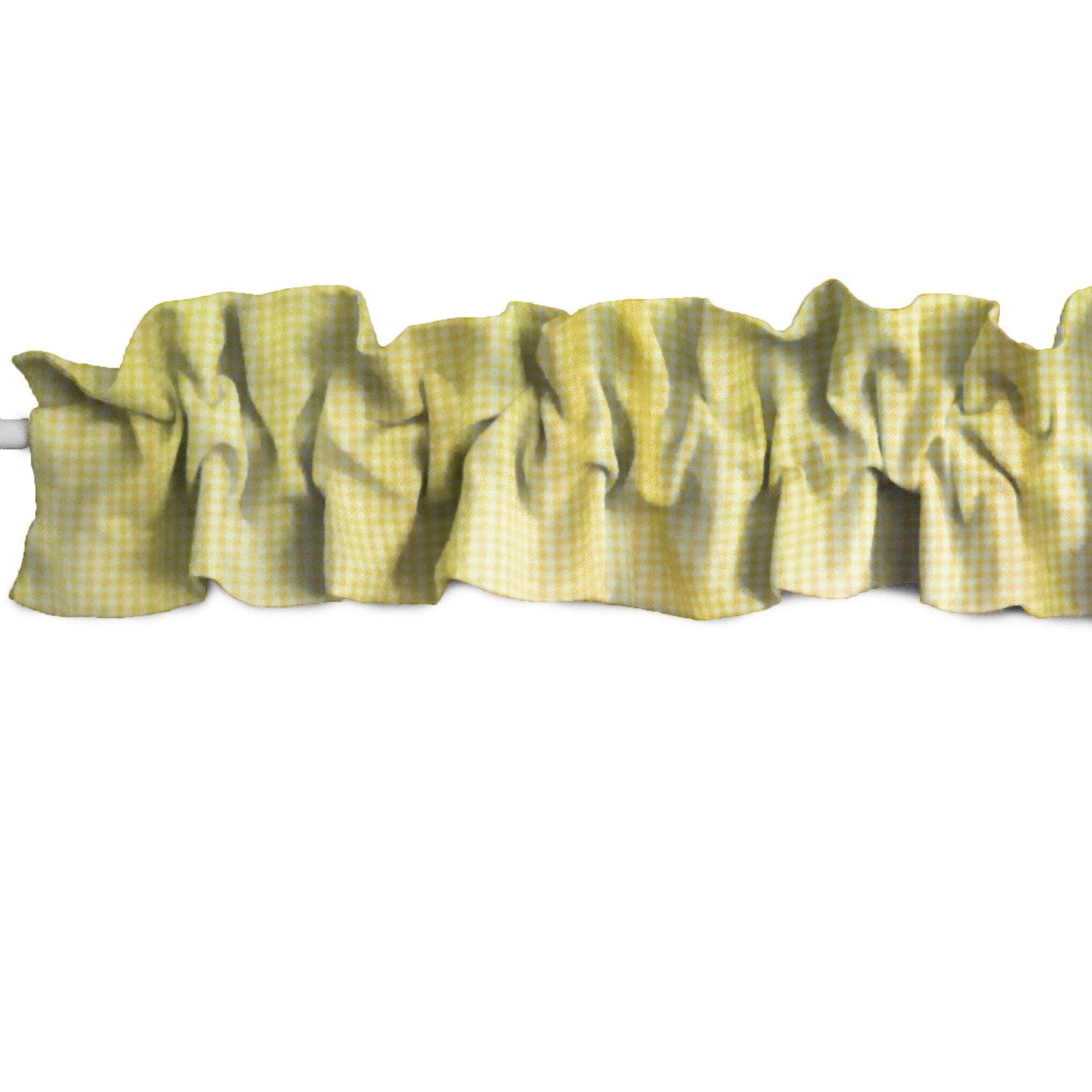 Very Small Gingham 1/8th Checkered Cotton Curtain Sleeve Topper Window ...