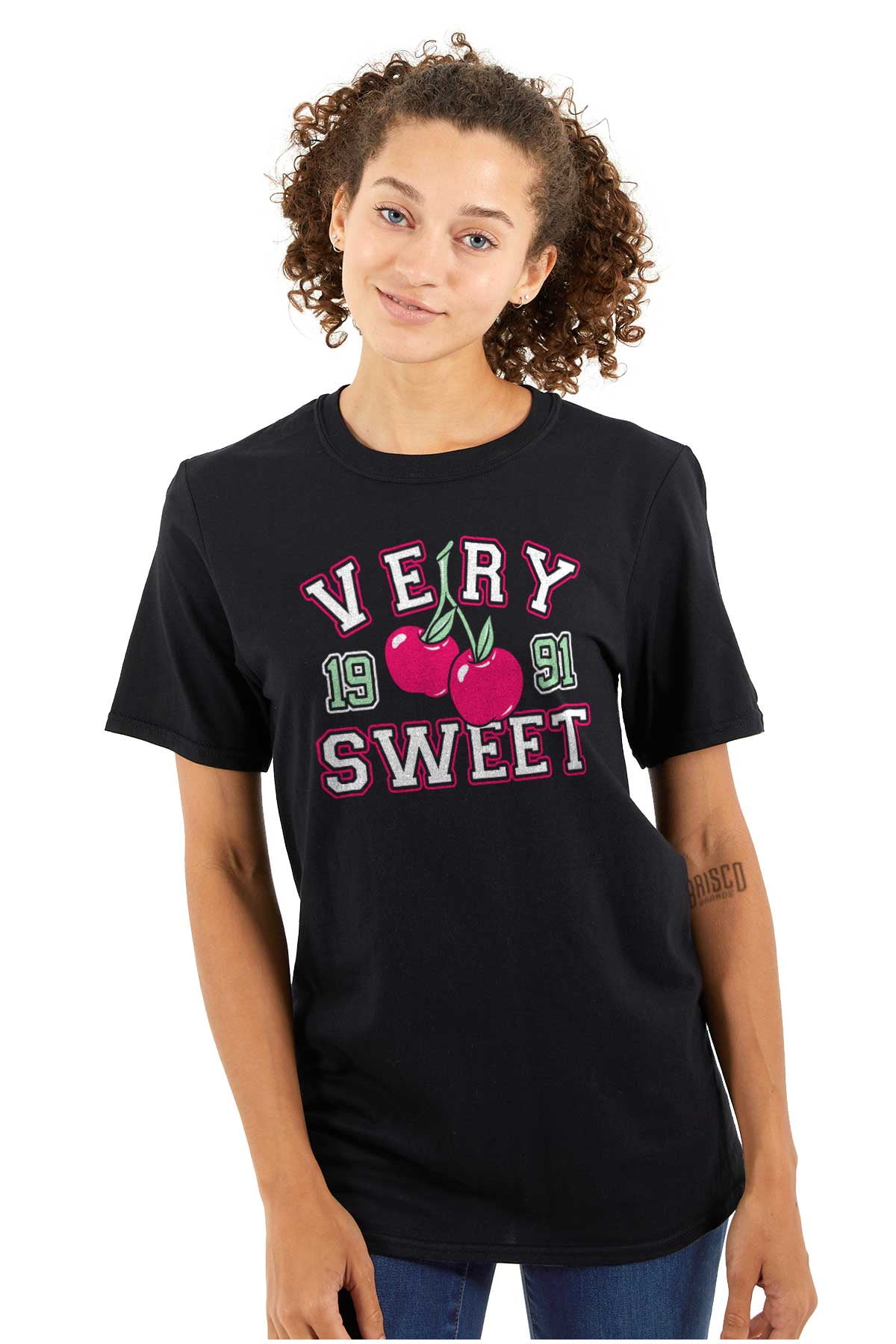 Very Sweet 90s Varsity Cherries Women's Graphic T Shirt Tees Brisco ...