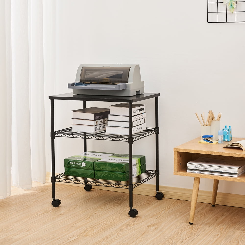 Veryke 3-Shelf File Cart, Metal Rolling Printer Cart for Compact ...