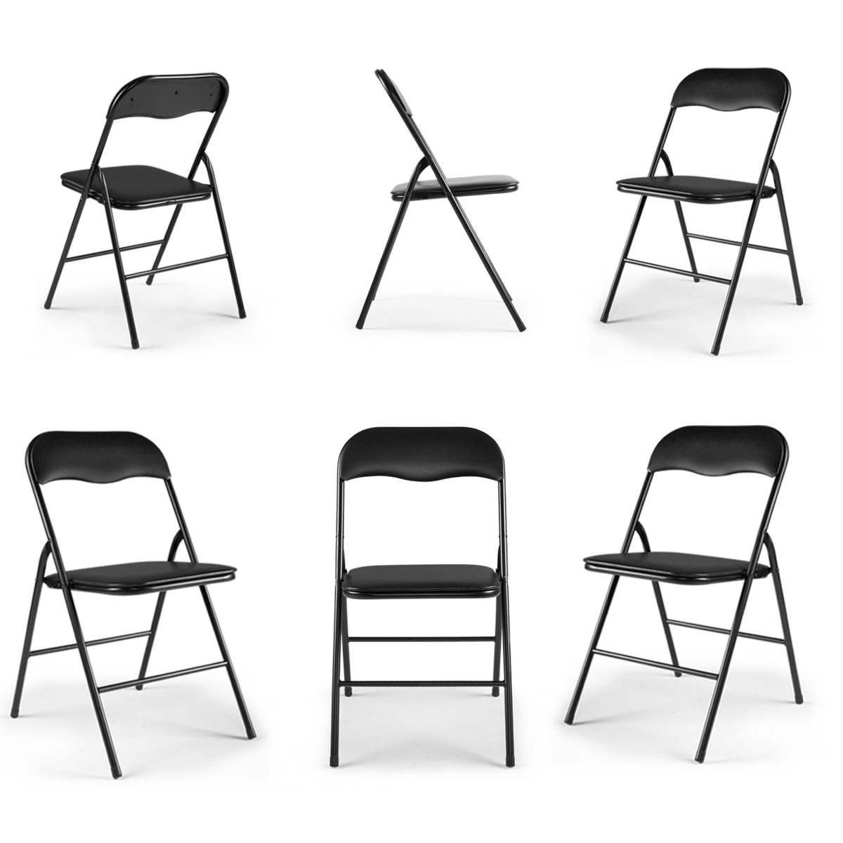 Veryke Folding Chairs Set of 6, Commercial Foldable Chairs, Outdoor ...