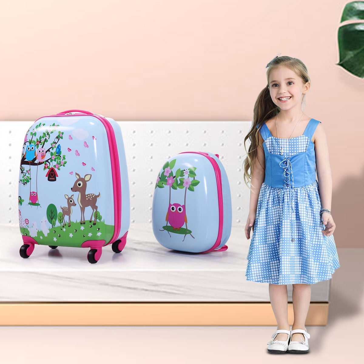 Veryke Children's Luggage Set - 2Pcs Kids Hard Shell Suitcase ...