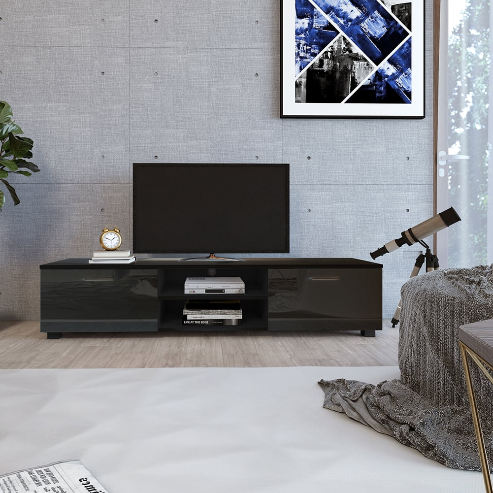 Veryke Modern TV Stand Storage Cabinet with 2 Door, Media Console ...