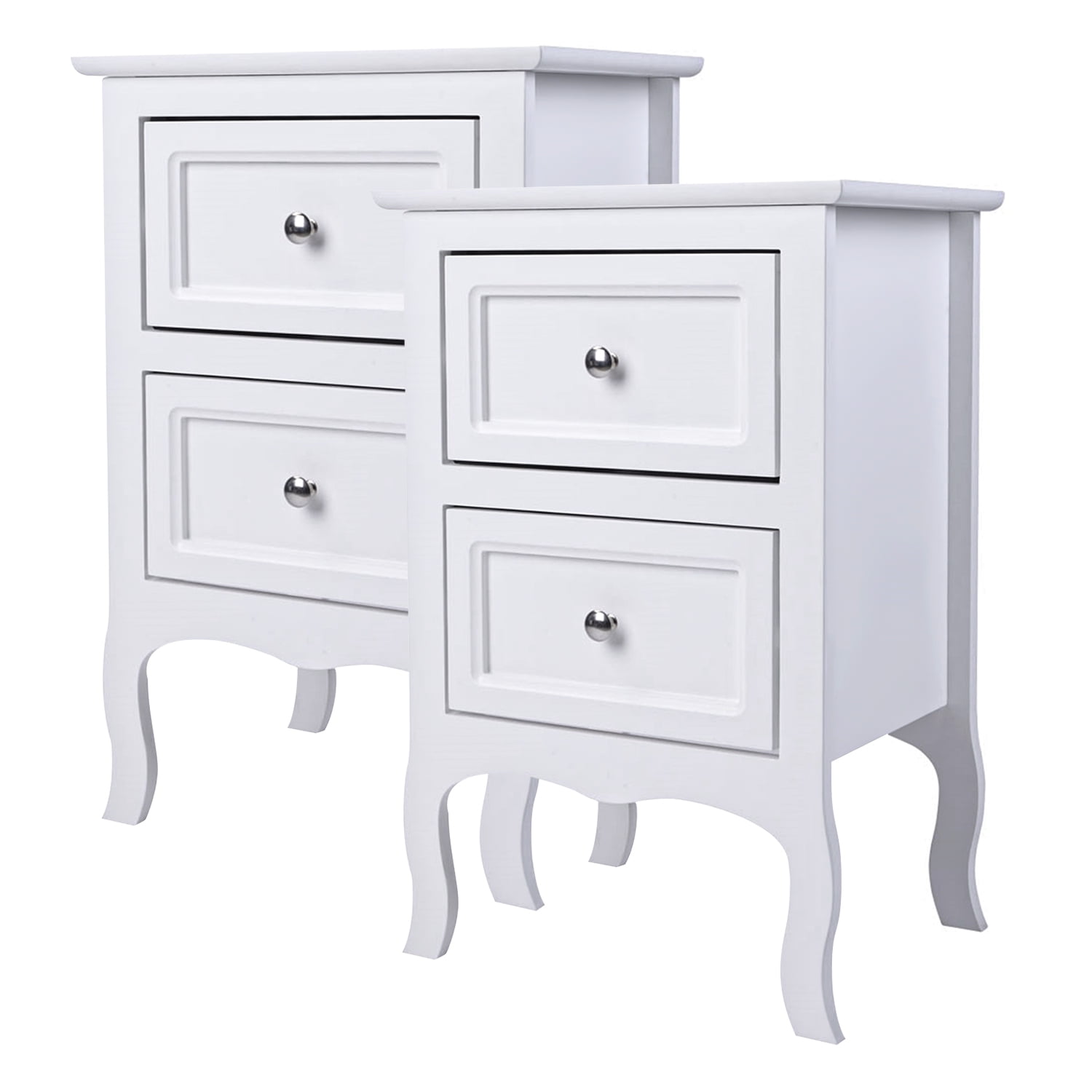 Veryke Nightstand Set of 2 for Bedroom, Modern End Table with 2 Drawer ...