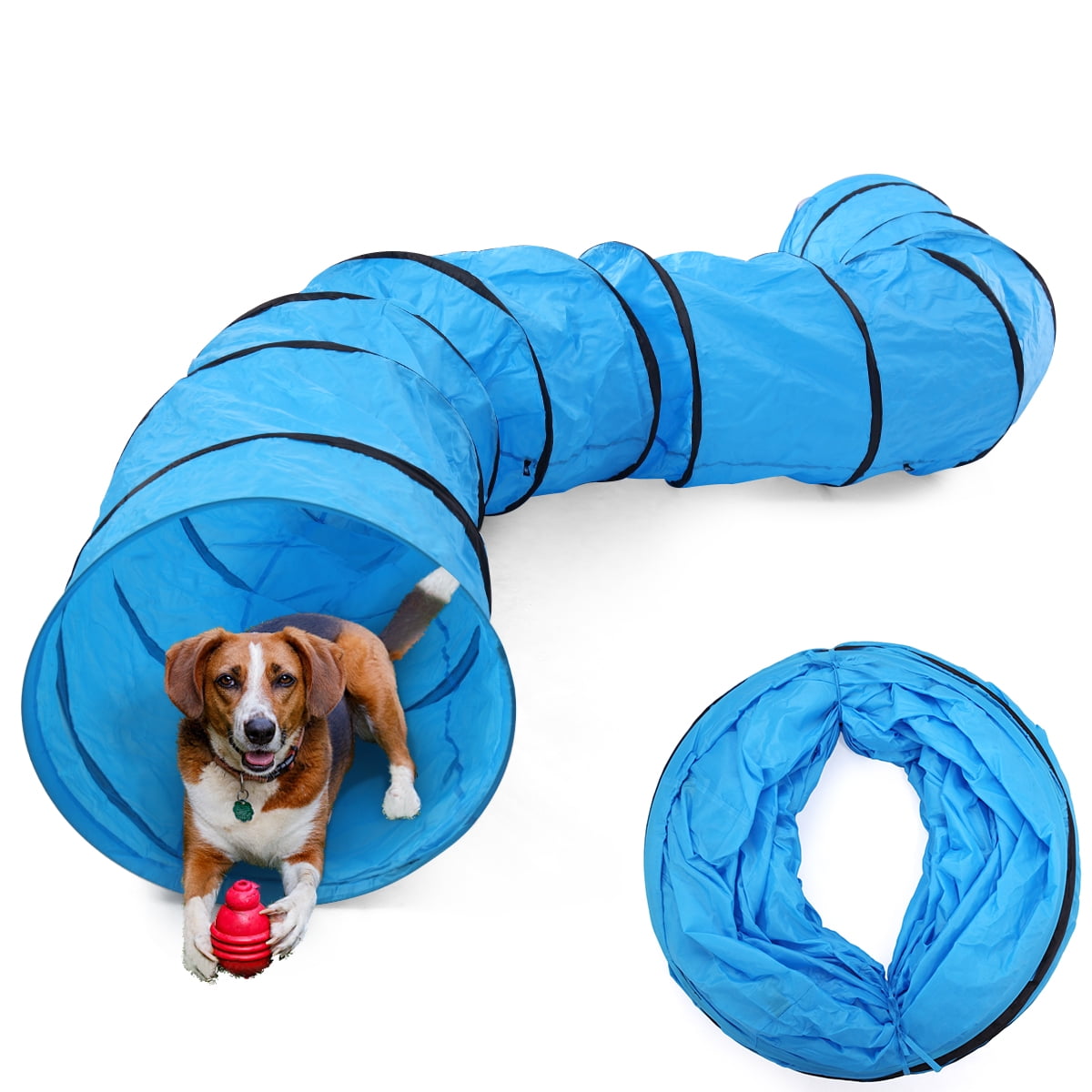 Veryke Pet Dog Puppies Agility Tunnel, Outdoor Training and Exercise Equipment for Dogs, Puppies ...