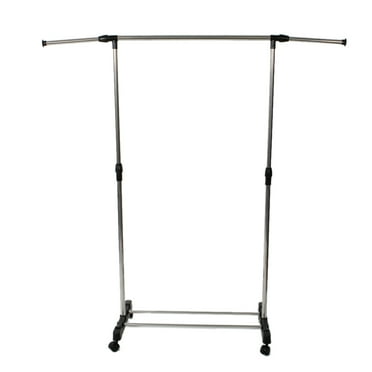 Mainstays Adjustable Rolling Garment Rack Metal Chrome, Black - Walmart.com
