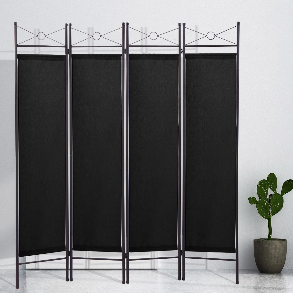 NiamVelo 4 Panel Wood Room Dividers Folding Privacy Screen Portable ...