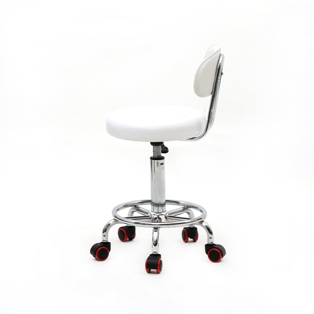 Veryke Adjustable Salon Stool - Round Shape, Rolling, Swivel, Backrest ...