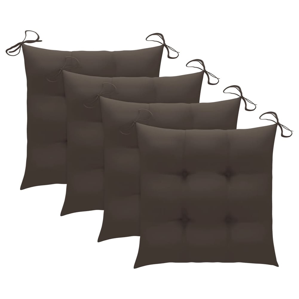 Veryke Set of 4 16" Outdoor/Indoor Square Tufted Chair Pad Seat Cushions in Taupe - Walmart.com