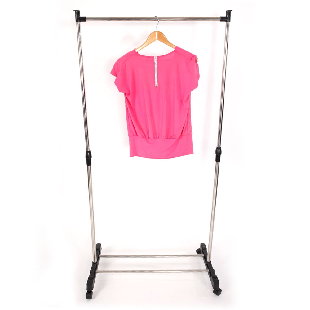 Veryke Adjustable Garment Rack, Single-bar Vertical Clothes Organizer ...