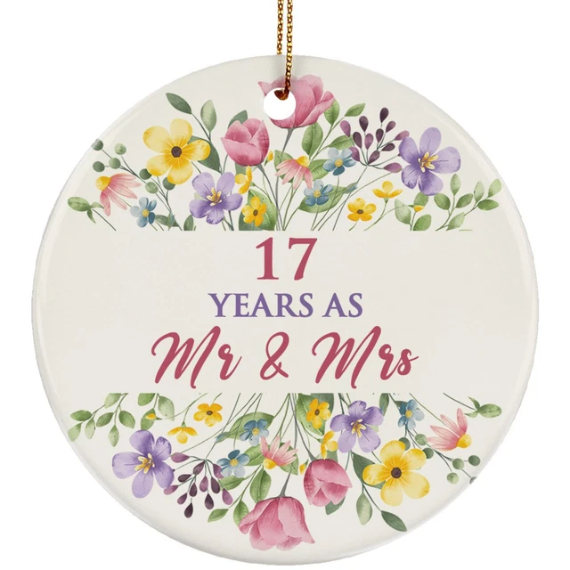 Vesco 17 Years As Mr & Mrs 2025 Ornament 17th Anniversary Wreath ...