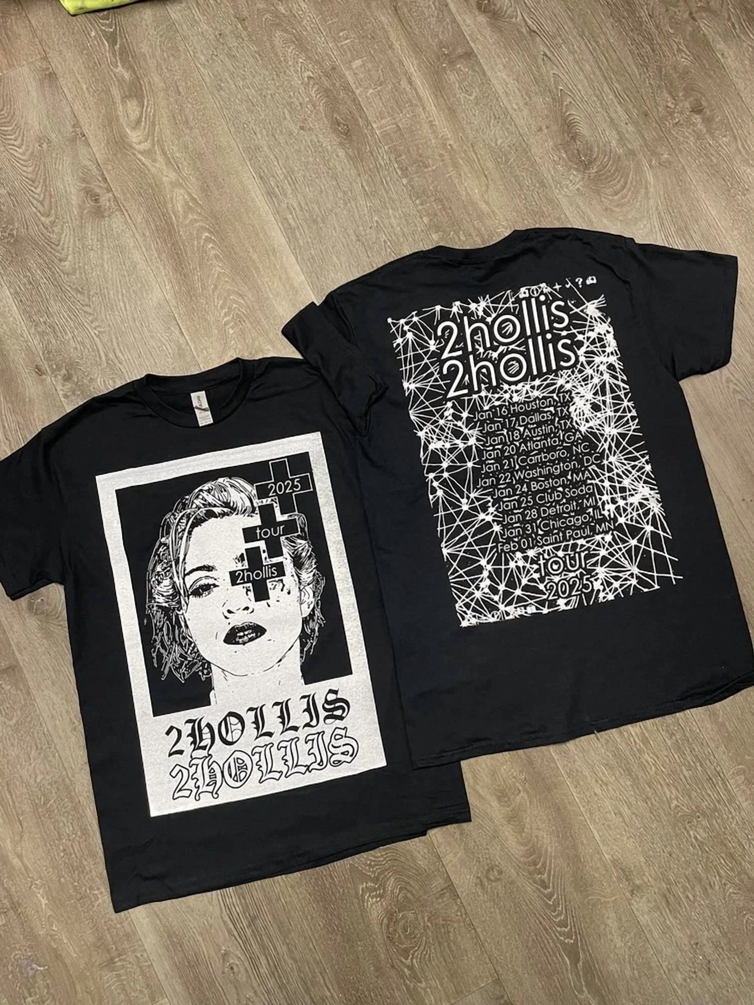 Vesco 2Hollis Tour 2025 Merch Two Sides Reprint T-Shirt Fanmade ...
