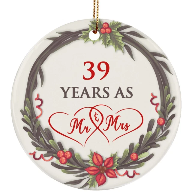 Vesco 39 Years As Mr And Mrs 2025 Ornament 39th Anniversary Wreath ...