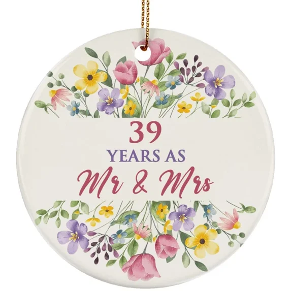 Vesco 39 Years As Mr & Mrs 2025 Ornament 39th Anniversary Wreath ...