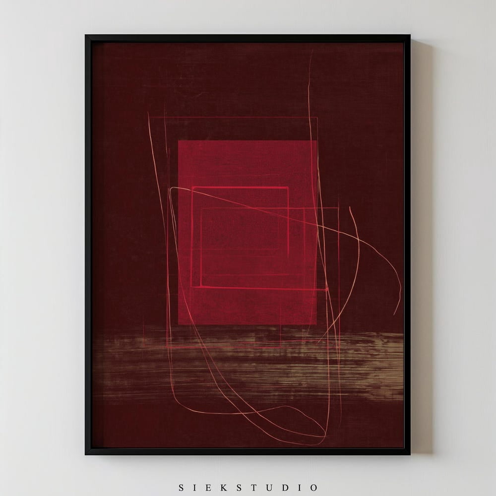 Vesco Abstract Blocks Geometric Line Drawing Minimalist Poster, 12x18 ...